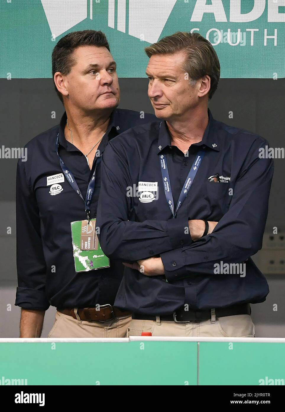 Australian national swim team coach Rohan Taylor (left) is seen with ...