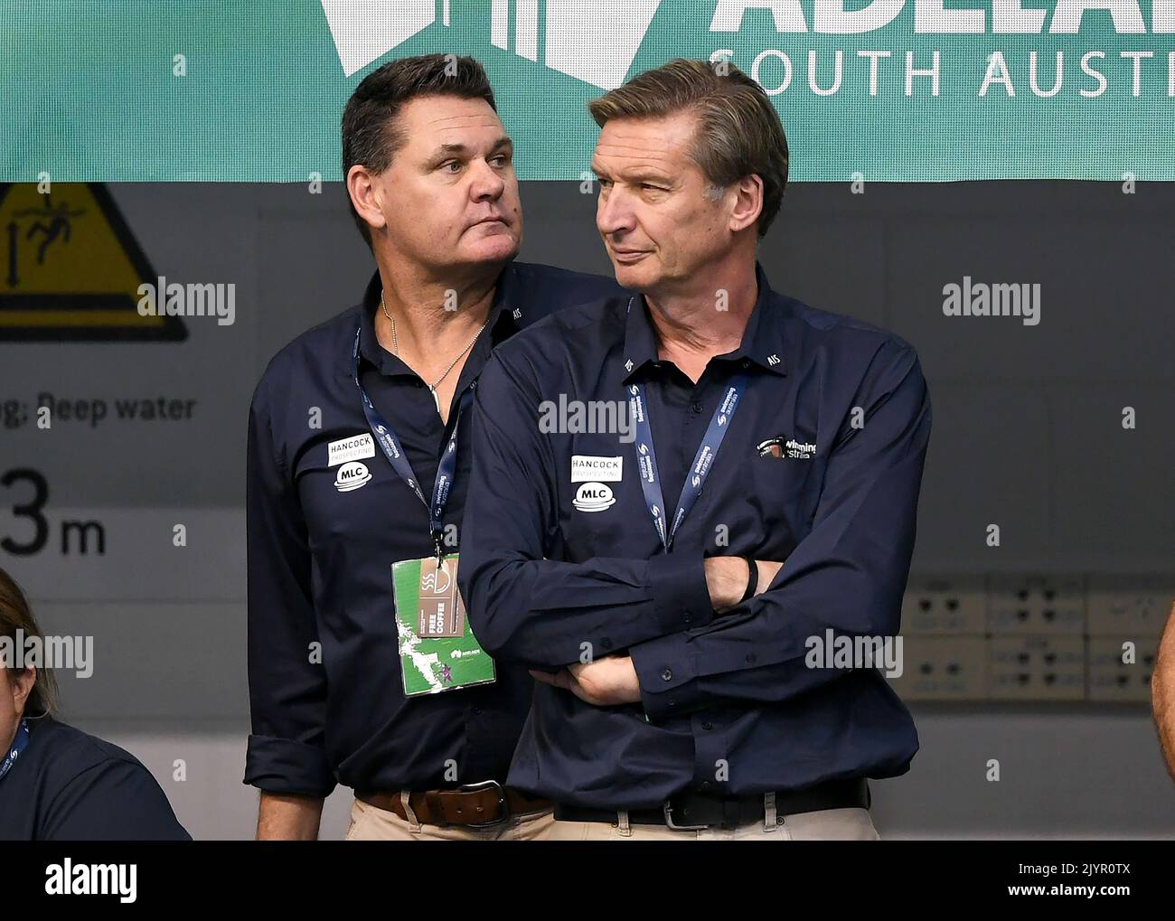 Australian national swim team coach Rohan Taylor (left) is seen with ...