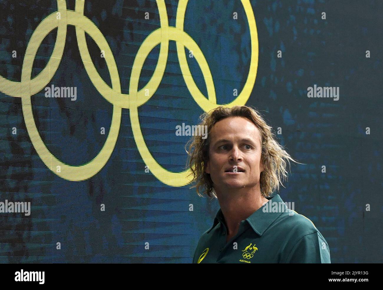 Swim coach Dean Boxall is seen during the announcement of the ...