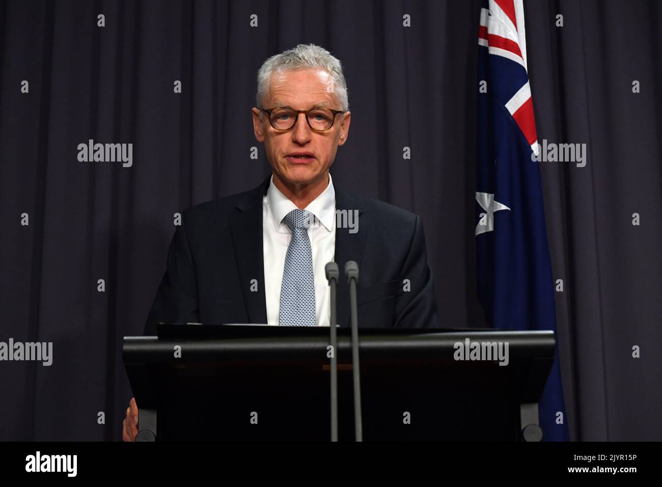Australian Statistician Dr David Gruen at a press conference at ...
