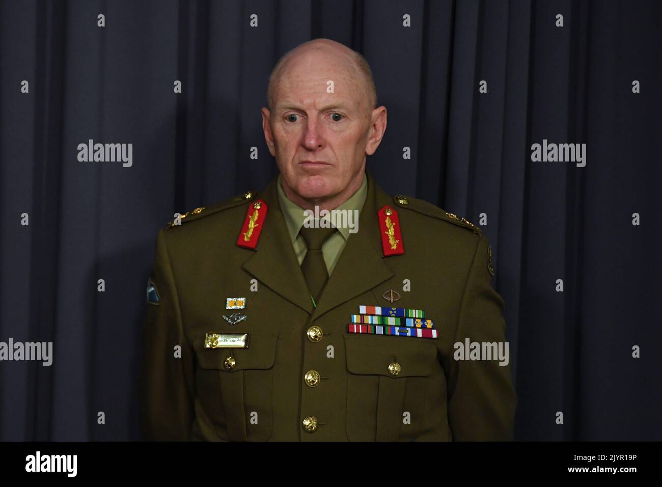 COVID-19 Taskforce Commander, Lieutenant General John Frewen at a press ...