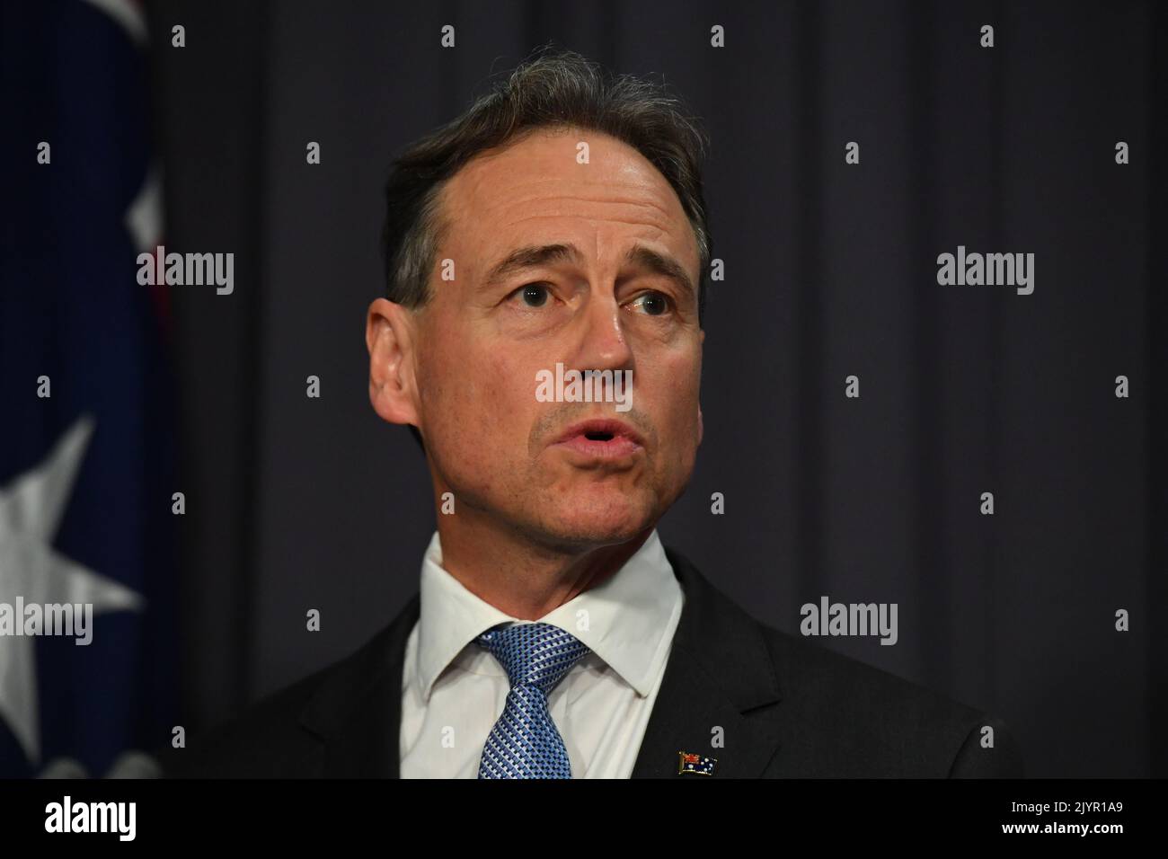 Minister for Health Greg Hunt at a press conference at Parliament House ...