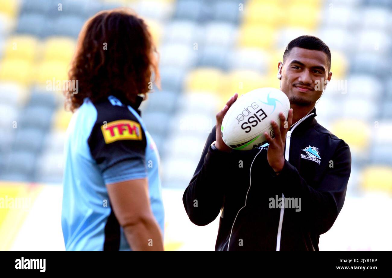 Cronulla Shark Ronaldo Mulitalo during the Round 15 NRL match between ...