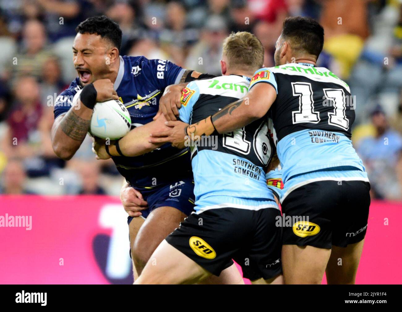 Francis Molo of the Cowboys during the Round 15 NRL match between the ...