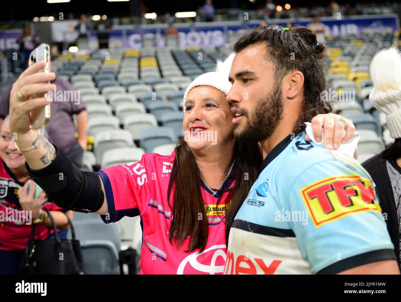 Cronulla Shark Toby Rudolf during the Round 15 NRL match between the ...