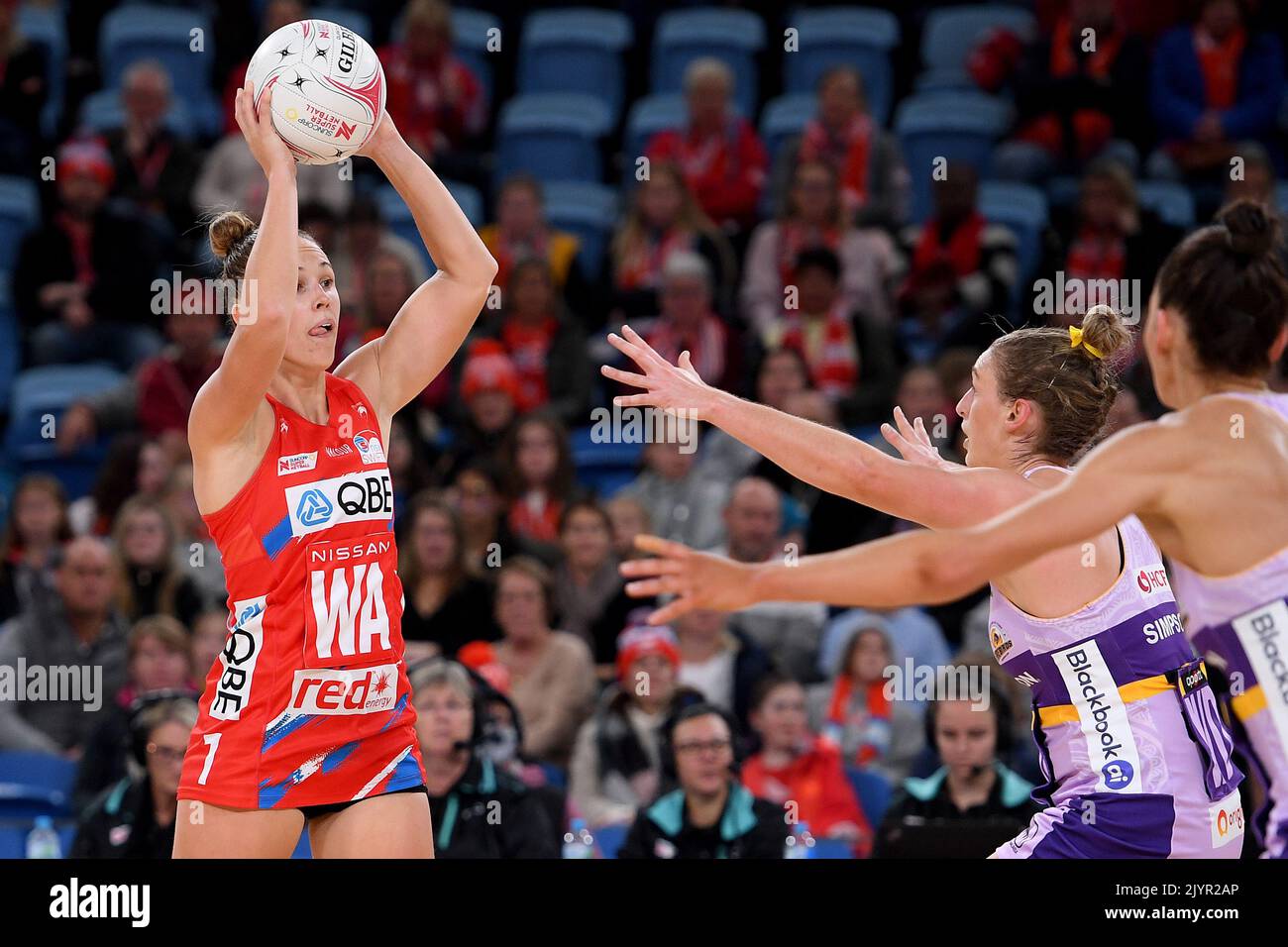 Paige Hadley of the Swifts during the Super Netball Round 8 match ...