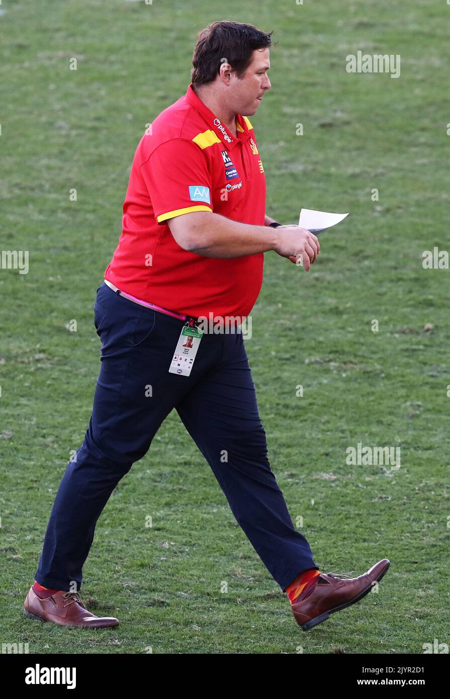 Suns Coach Stuart Dew during the AFL Round 14 match between Gold Coast ...