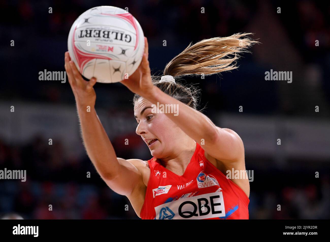 Maddy Proud of the Swifts during the Super Netball Round 8 match ...