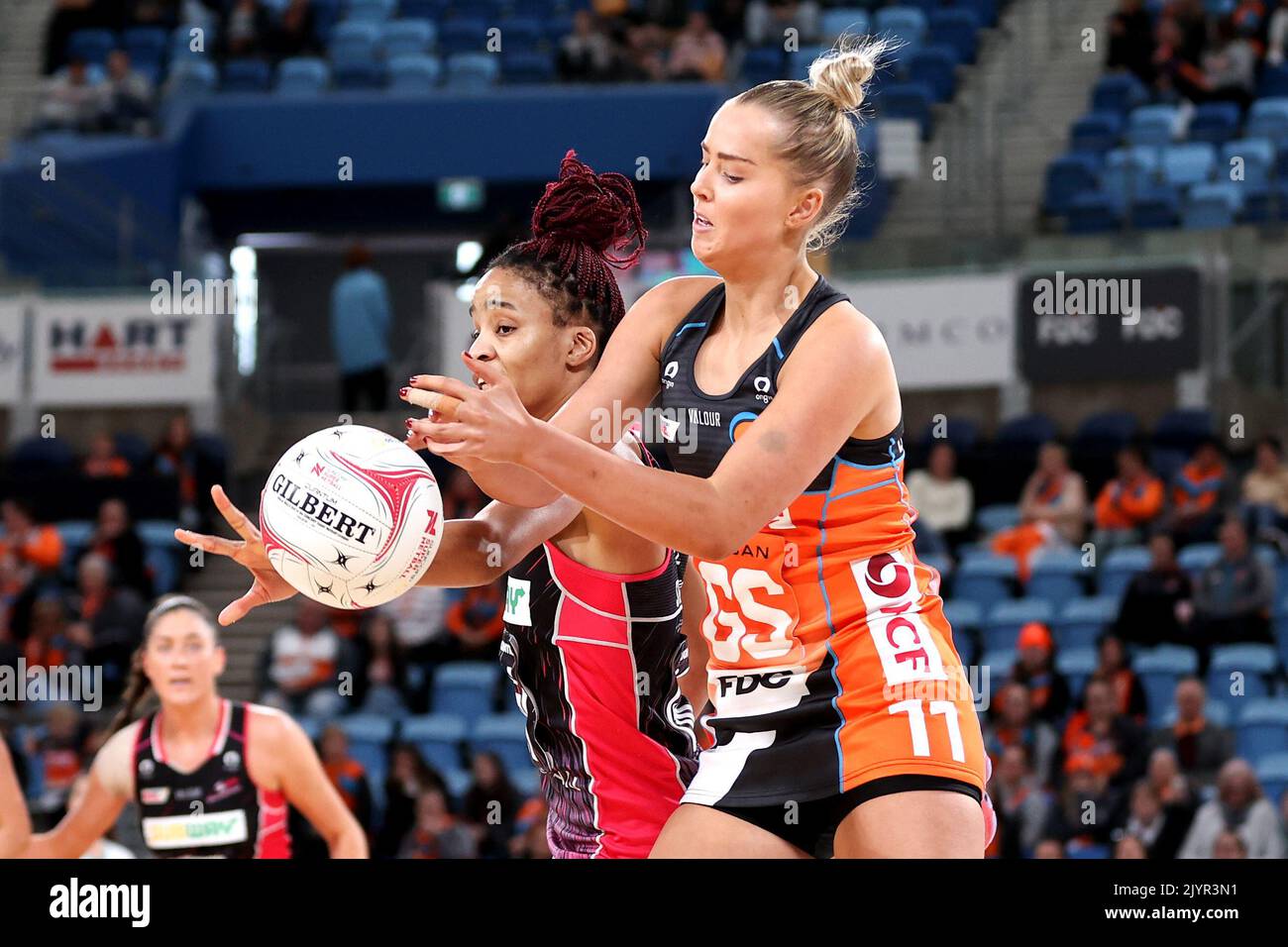 Matisse Letherbarrow of the Giants competes with Shamera Sterling of ...