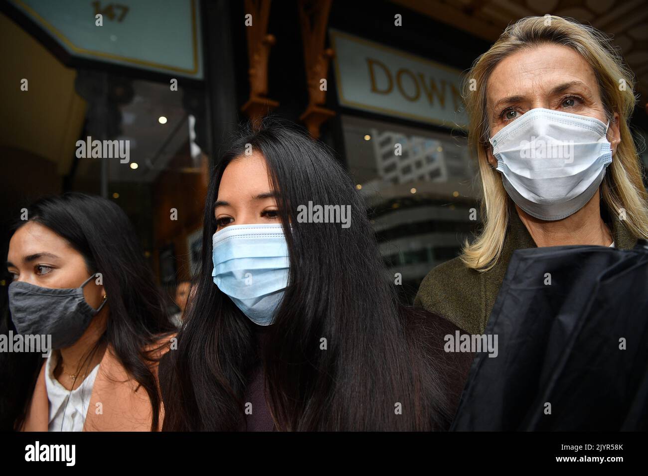 Nicola Annabel Teo (centre) leaves the Downing Centre District Court ...