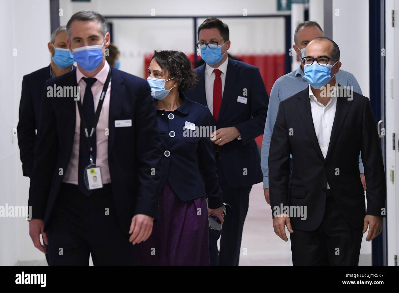Acting Victorian Premier James Merlino (right) and Victorian Minister ...