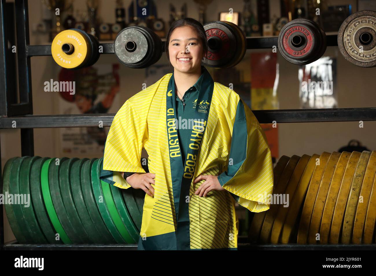 Australia weightlifter Kiana Elliott poses for a photo during an ...