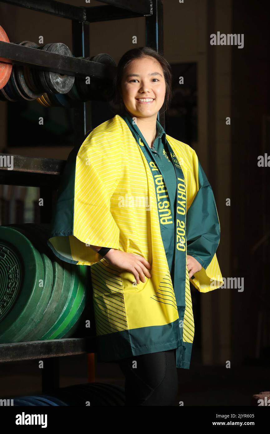 Australia weightlifter Kiana Elliott poses for a photo during an ...