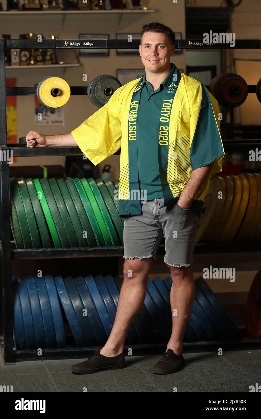 Australian Weightlifter Matthew Lydement poses for a photo during an ...