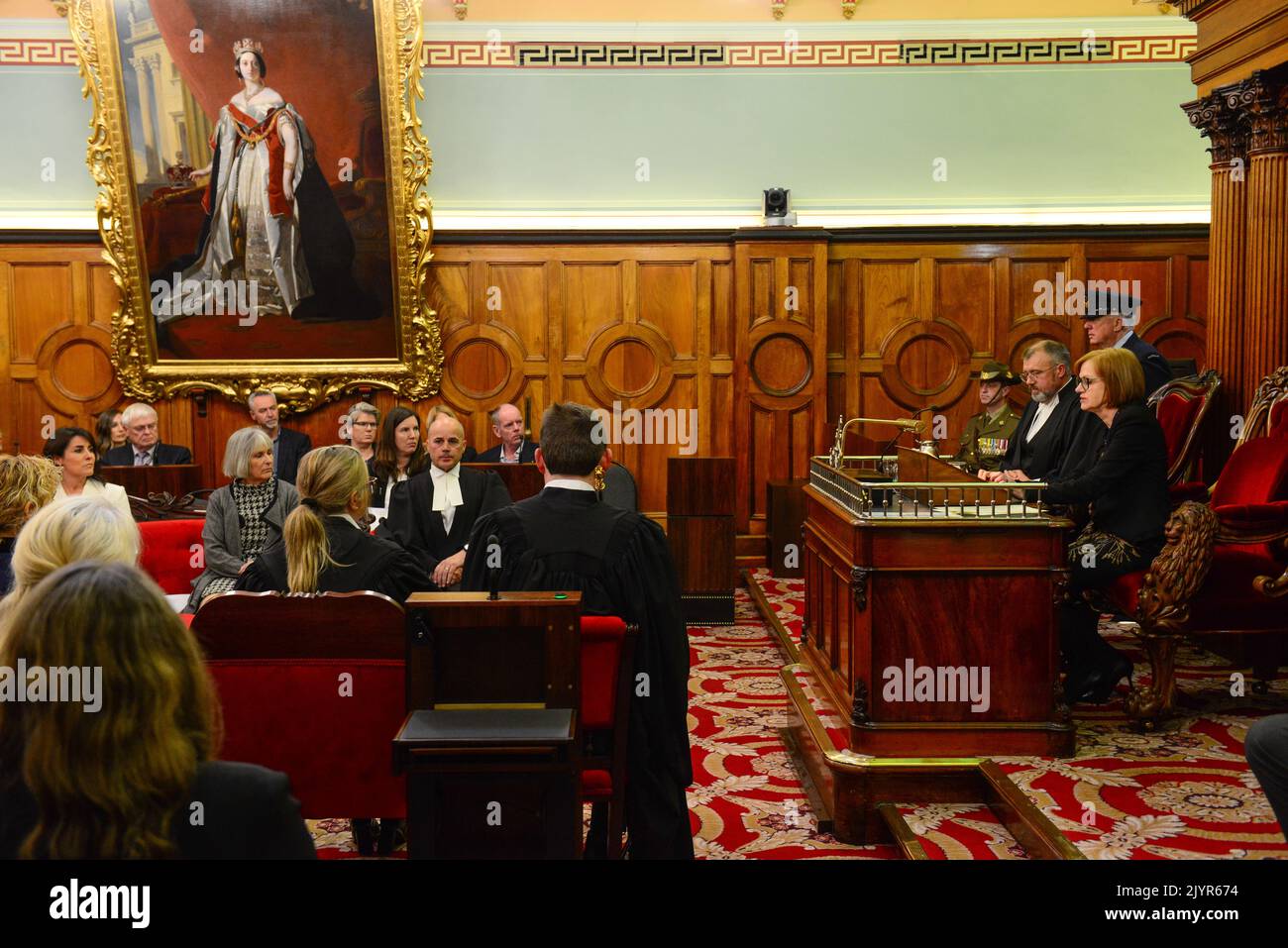 Tasmania's new Governor, HE Barbara Baker (R) opening of Tasmania's ...