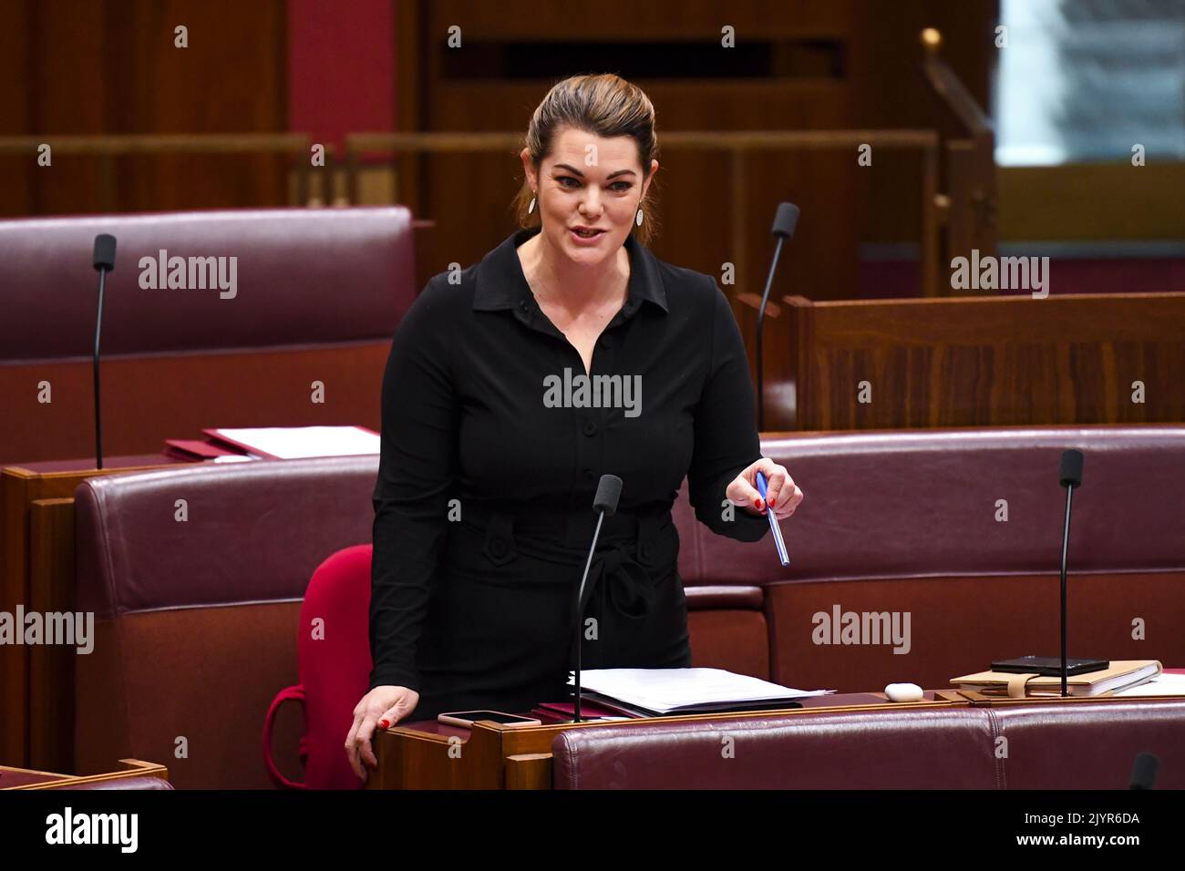 Australian Greens Senator Sarah Hanson-Young speaks during debate in ...