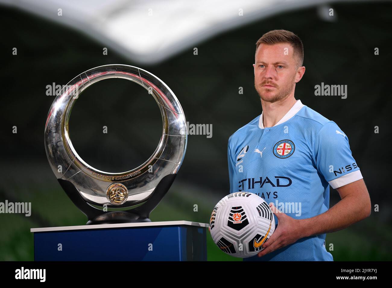 Scott Jamieson of Melbourne City poses for a photograph at AAMI Park in ...