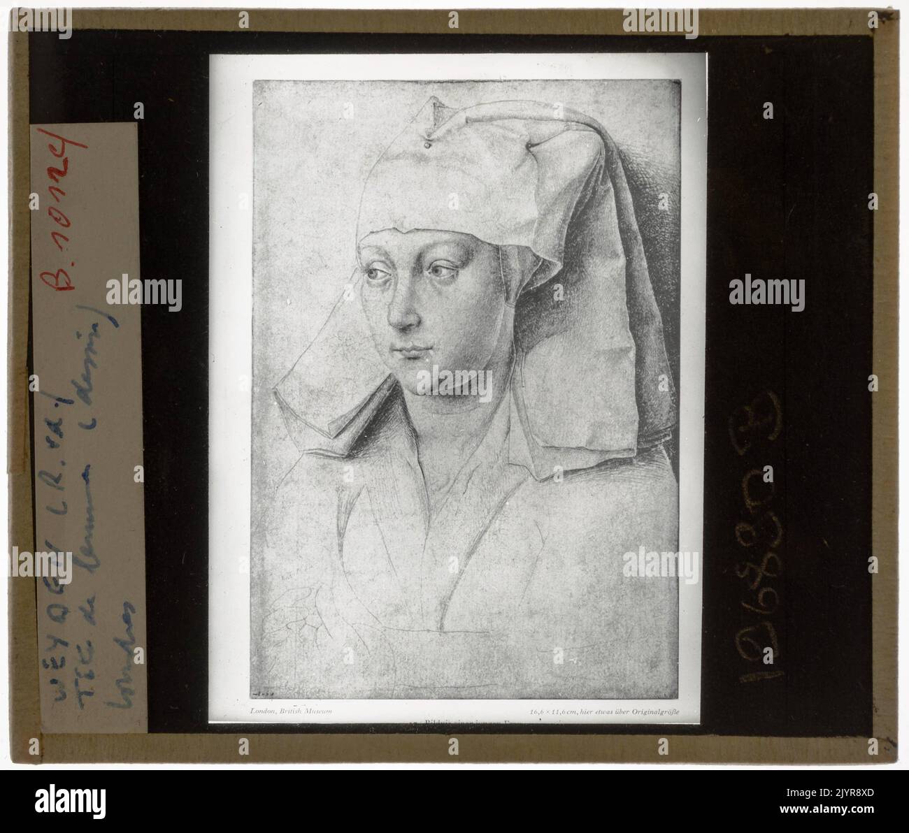 A painting by Rogier van der Weyden, depicting the head of an unknown woman. Known for his ...