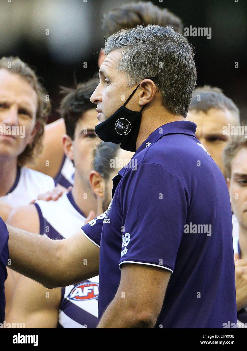 Justin Longmuir coach of the Dockers during the AFL Round 15 match ...