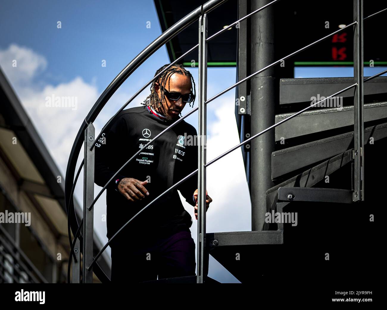 MONZA - Lewis Hamilton (Mercedes) at the Monza circuit ahead of the ...