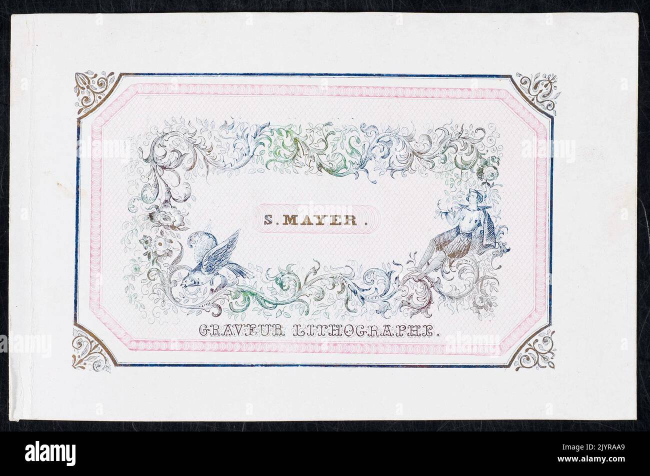 The name card of S. Mayer represents an example of early business card ...