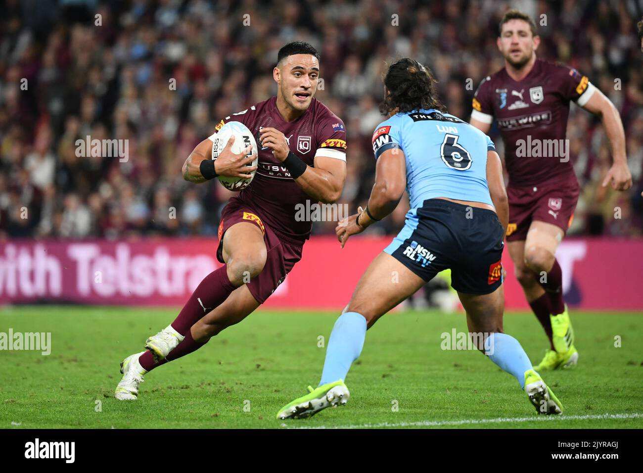 Maroons Valentine Holmes in action during Game 2 of the 2021 State of ...