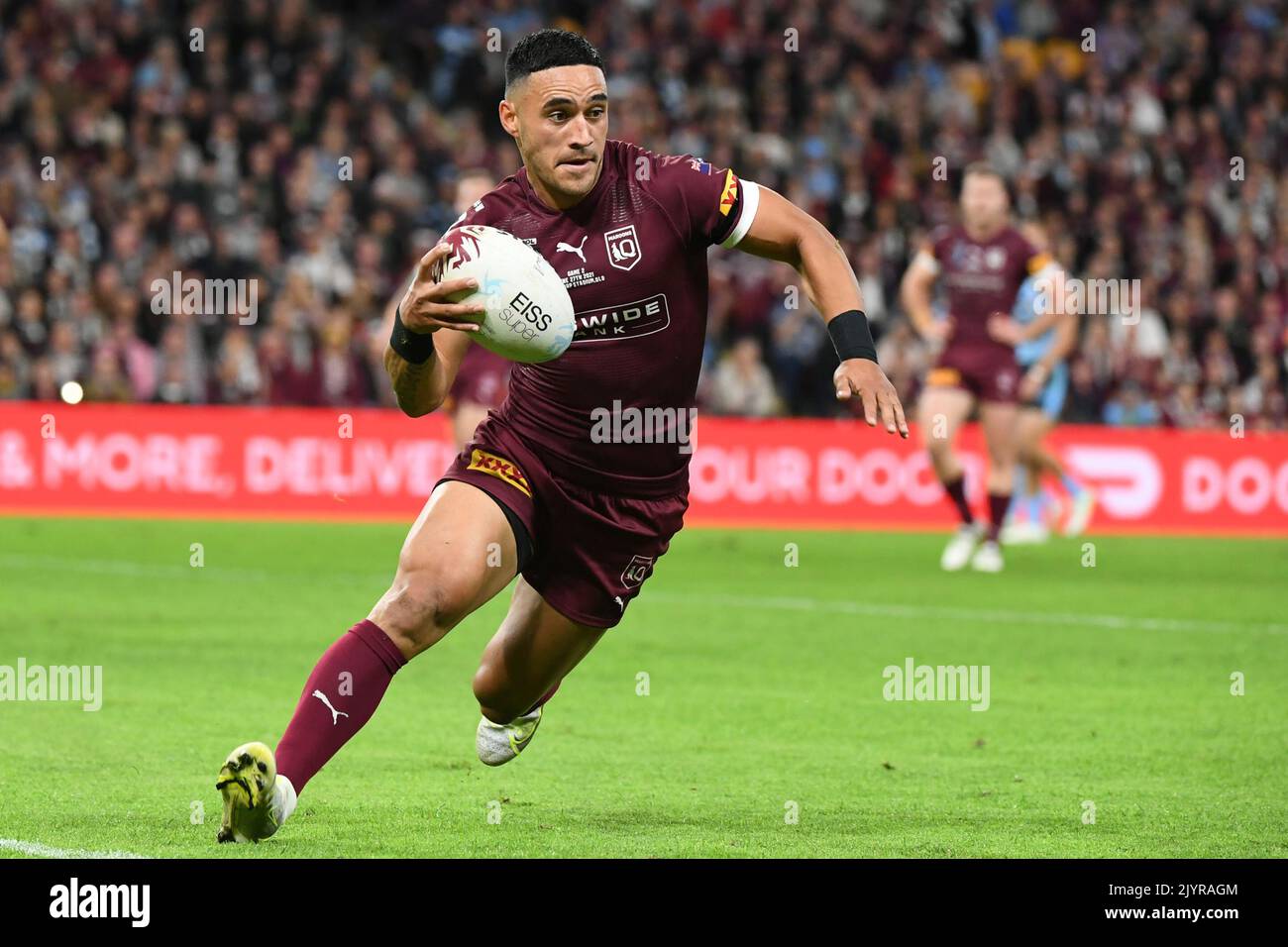 Maroons Valentine Holmes in action during Game 2 of the 2021 State of ...