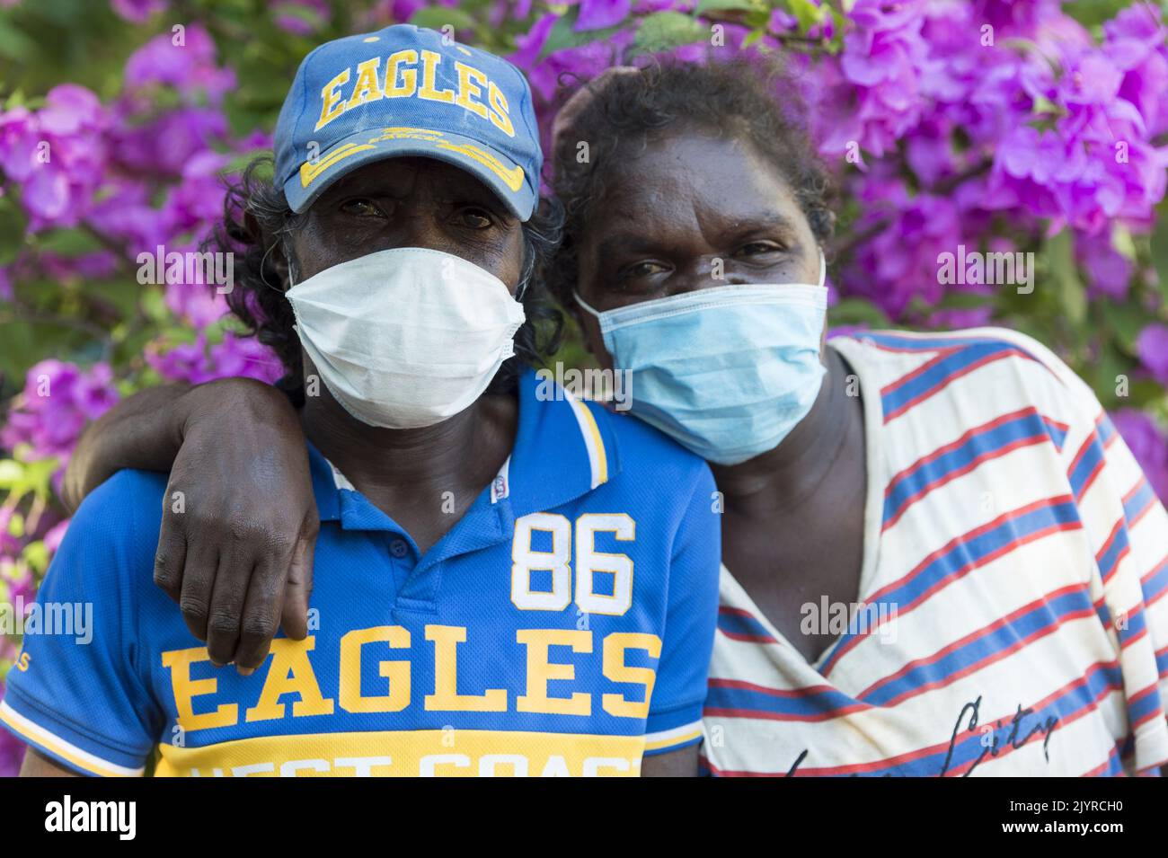 Aboriginal rough sleepers pose for photos in Darwin's Smith Street mall ...