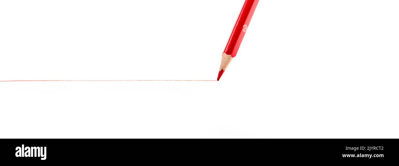the red pencil on a white background Stock Photo - Alamy