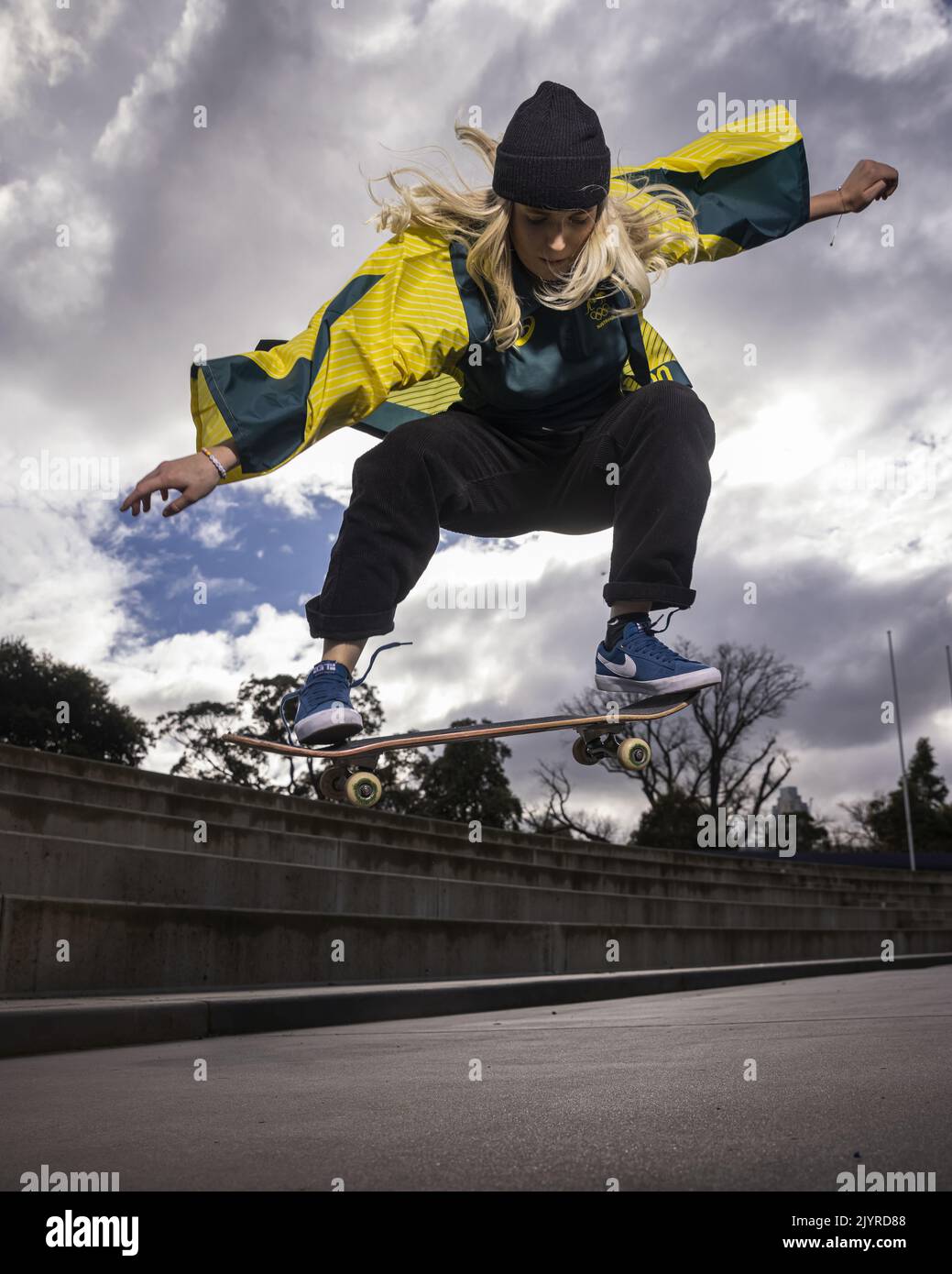 Australian Olympic Skateboarder Hayley Wilson poses for a photograph ...