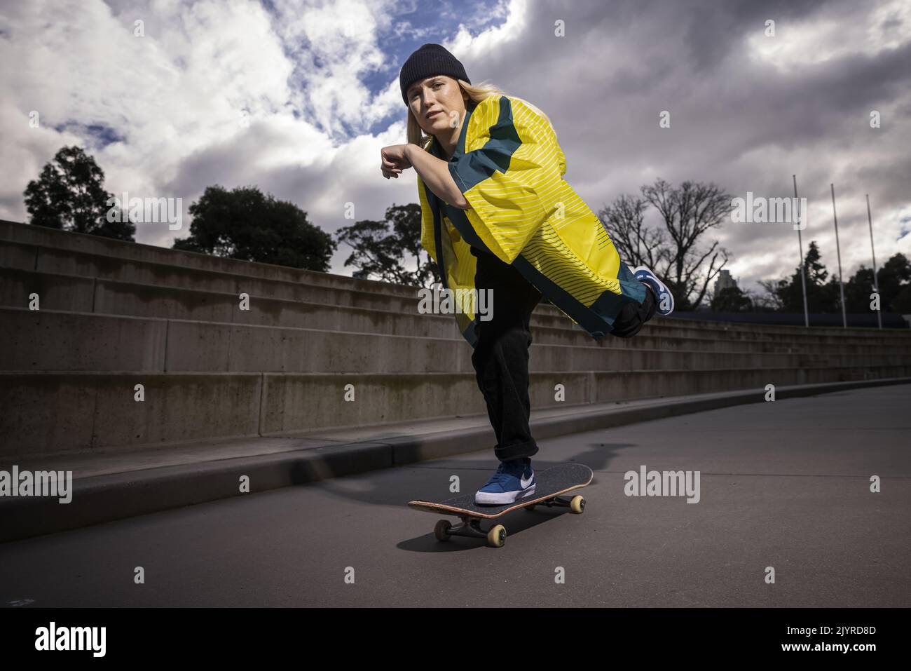Australian Olympic Skateboarder Hayley Wilson poses for a photograph ...