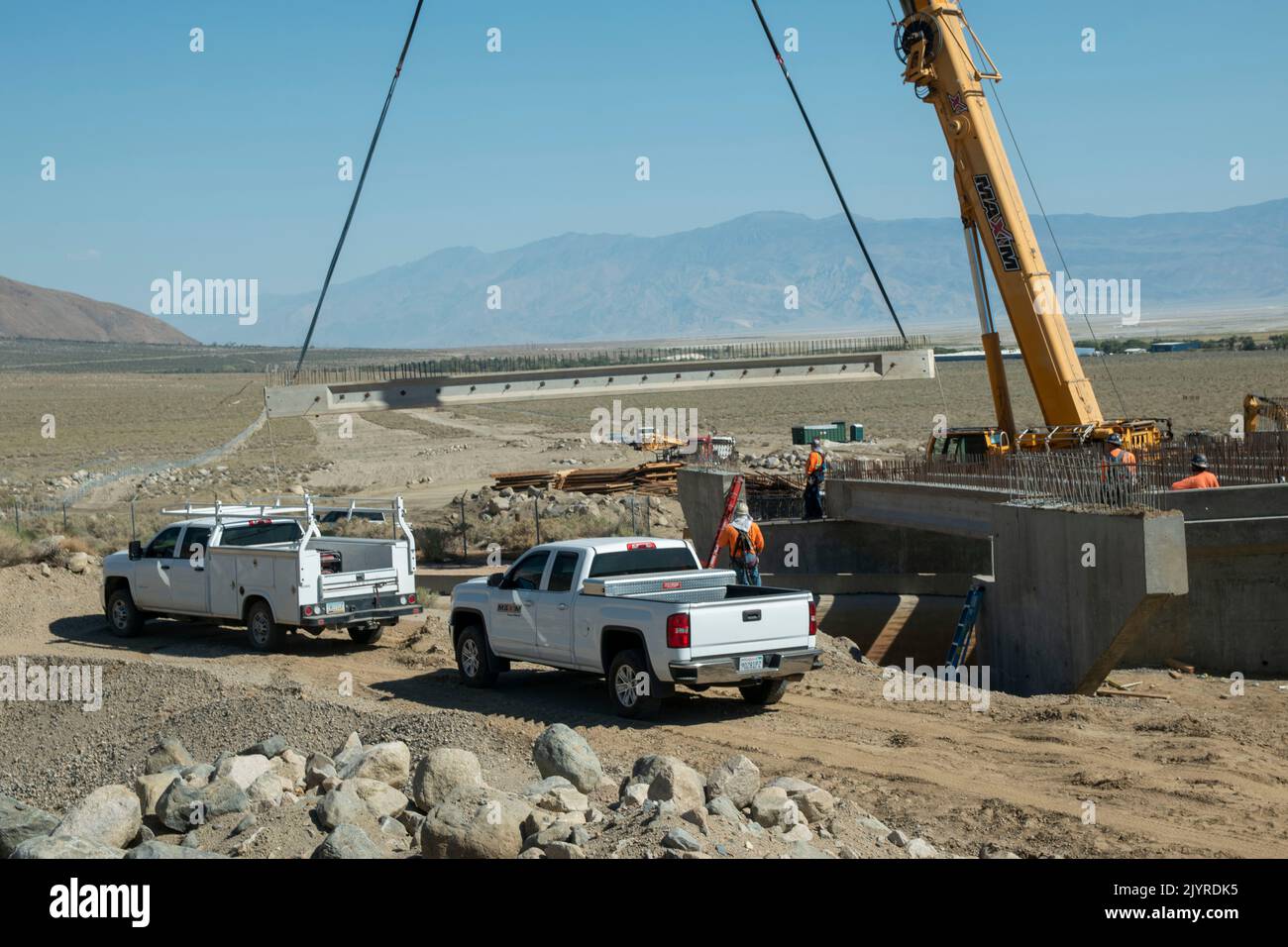 This road project near Olancha in Inyo County, CA, USA is building a ...
