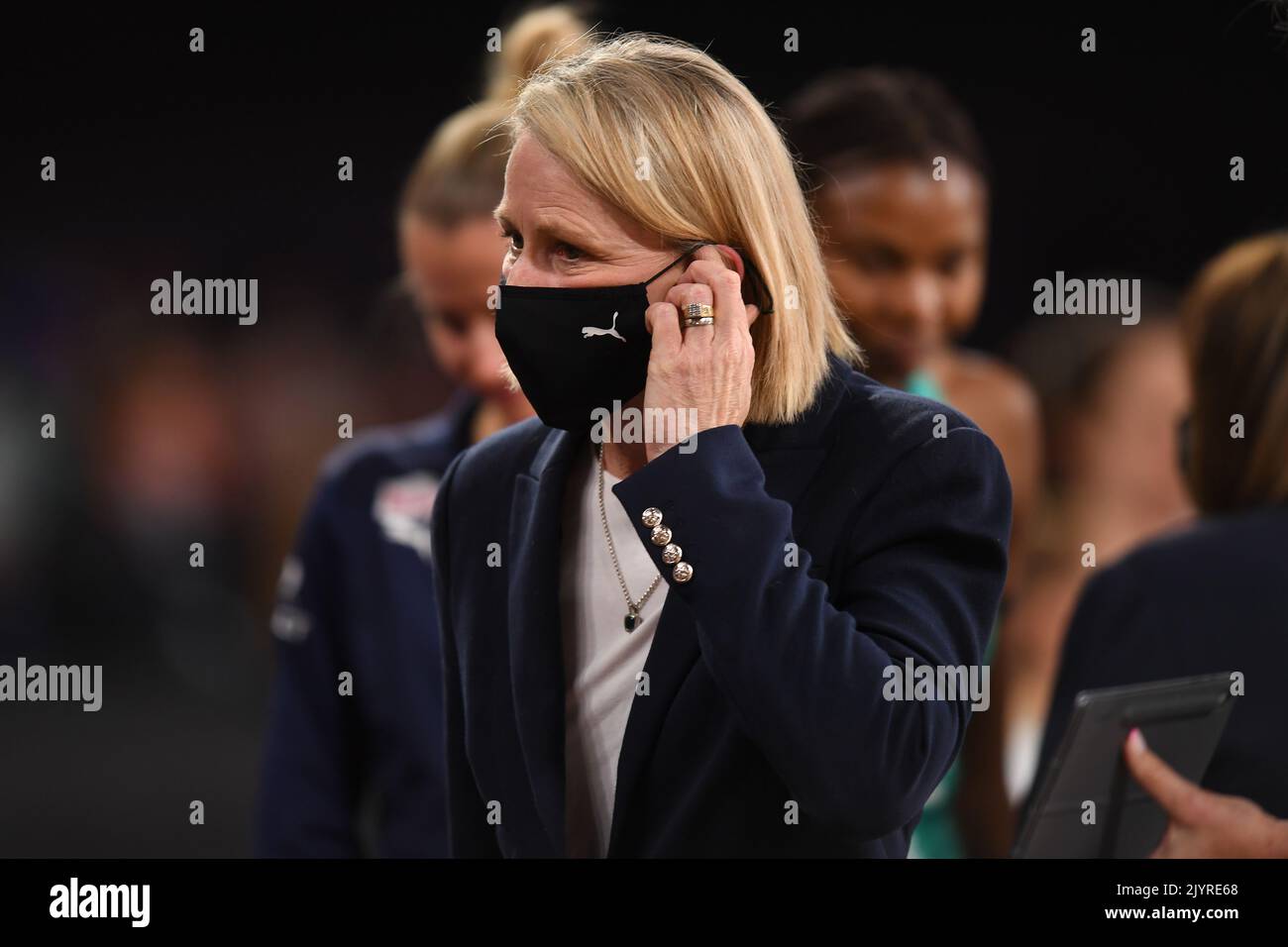 Vixens head coach Simone McKinnis is seen during the Super Netball ...