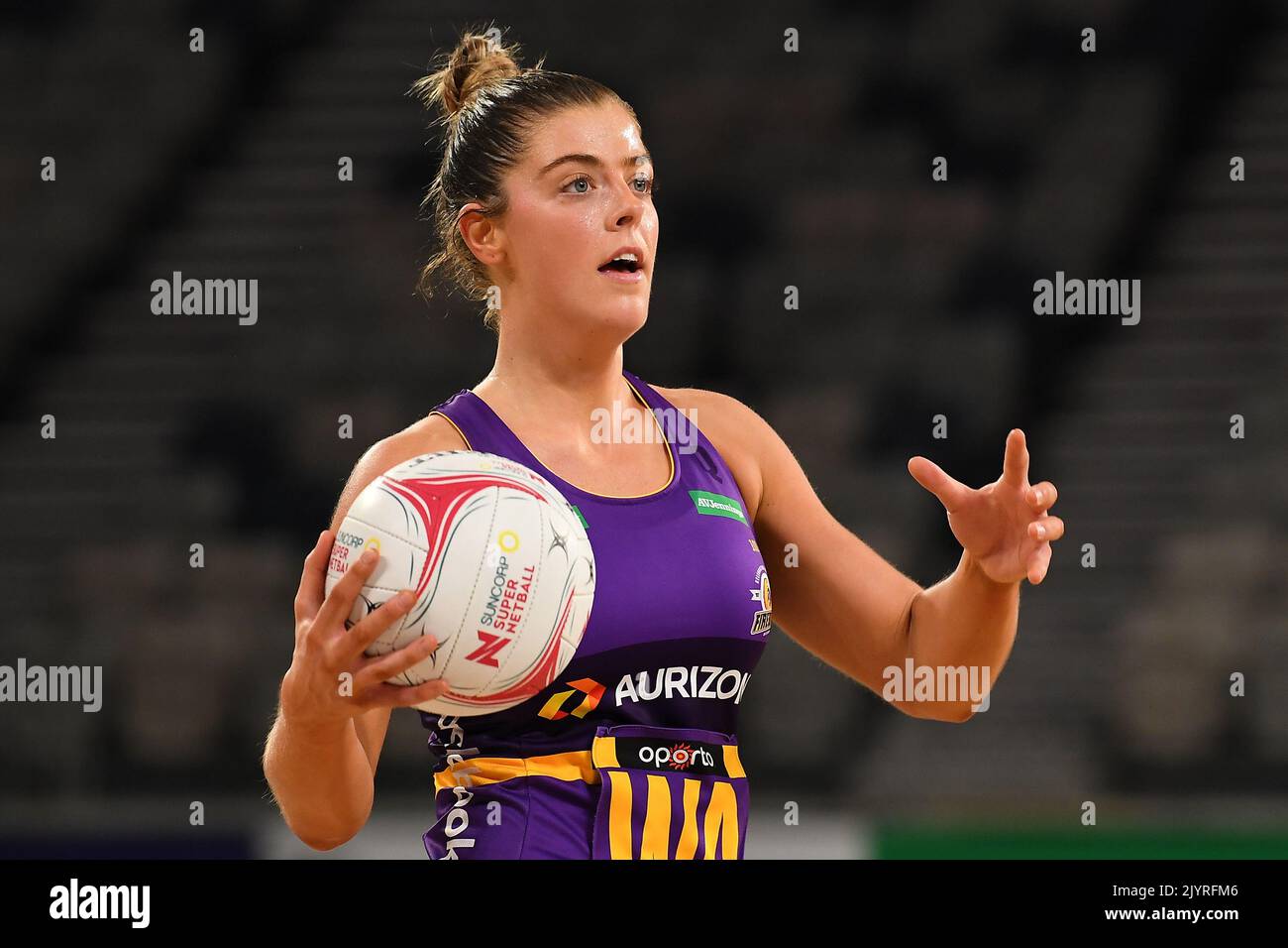 Lara Dunkley of the Firebirds in action during the Round 9 Super ...