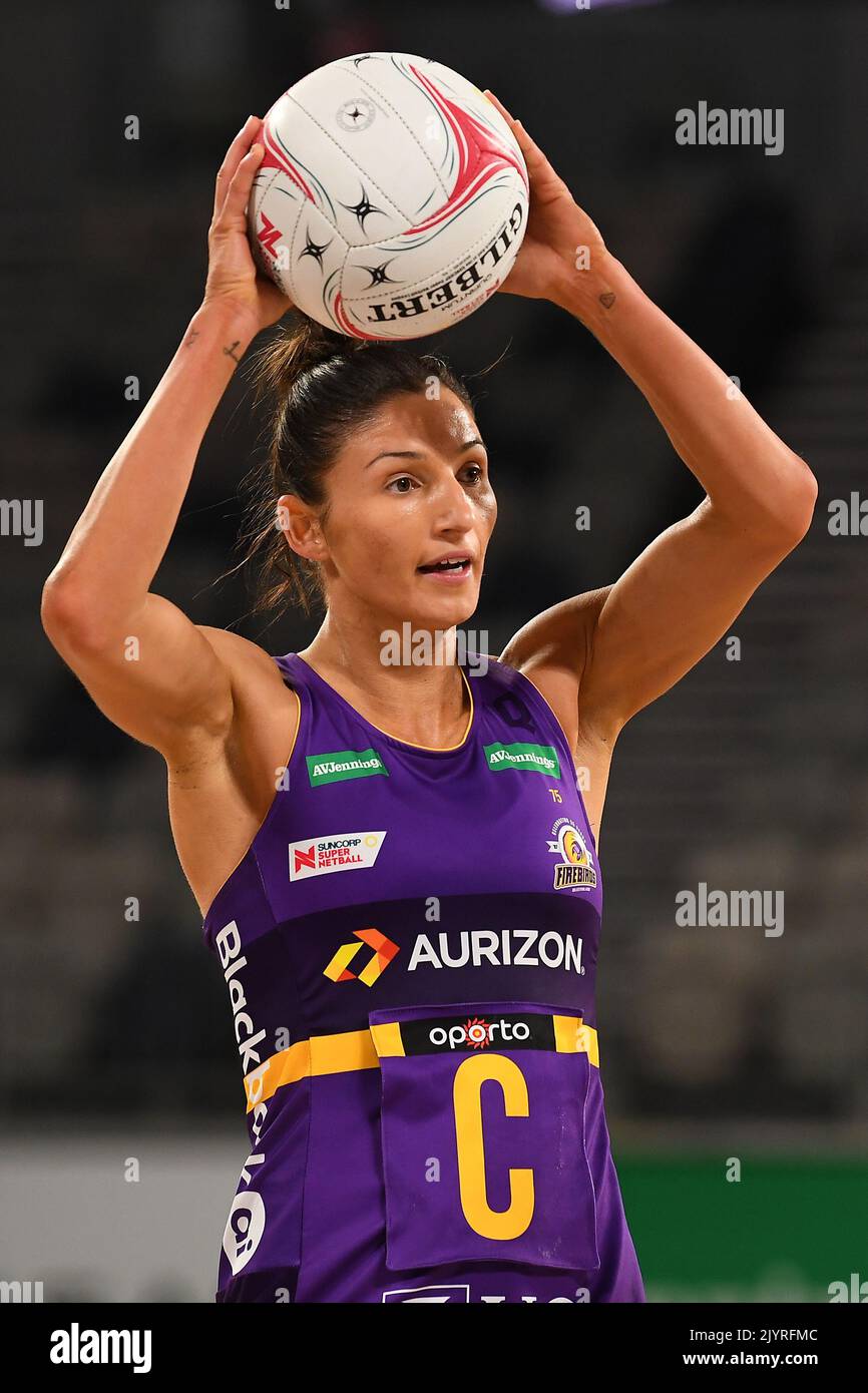 Kim Ravaillion of the Firebirds in action during the Round 9 Super ...