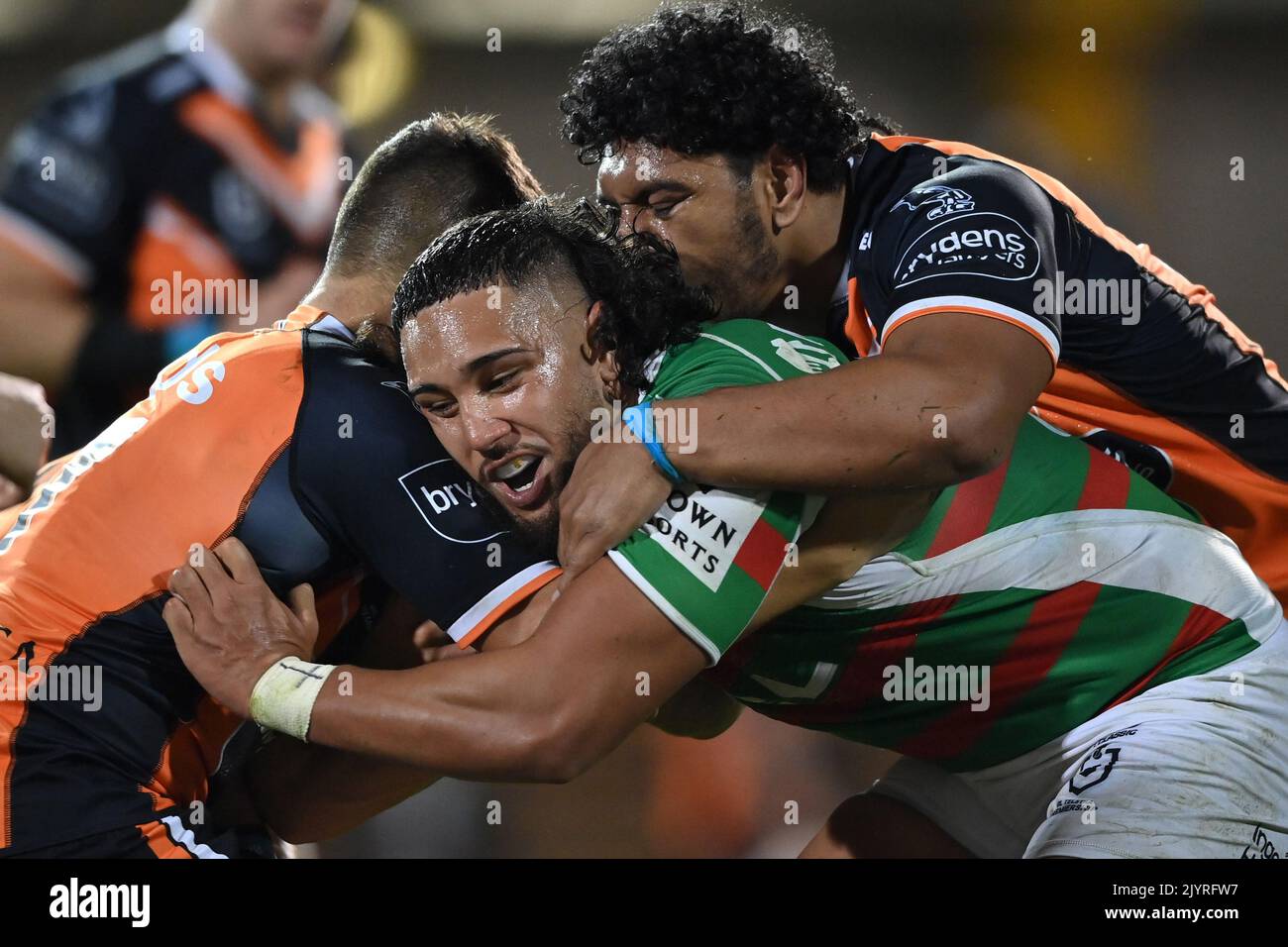 Keaon Koloamatangi of the Rabbitohs during the Round 16 NRL match ...