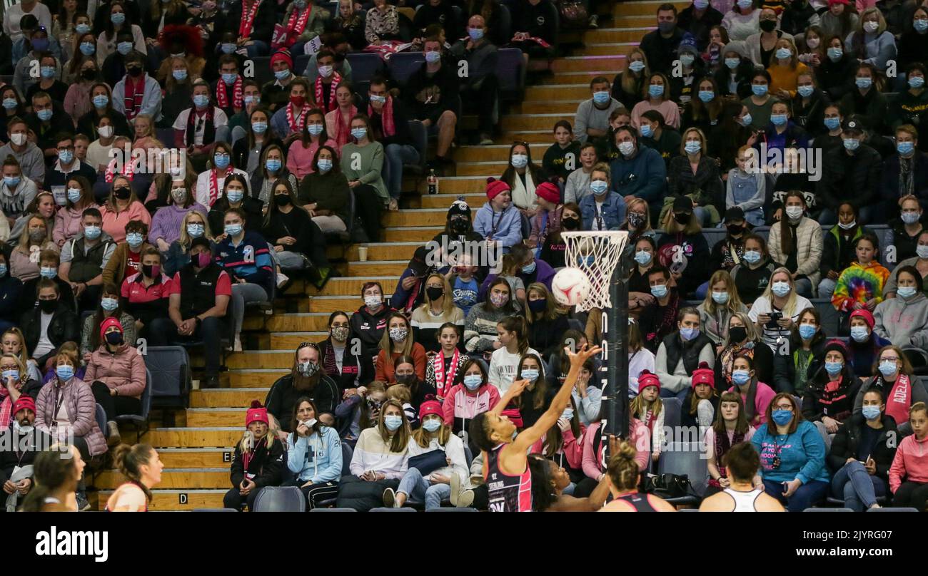 Crowd during the Round 9 Super Netball match between the Adelaide ...