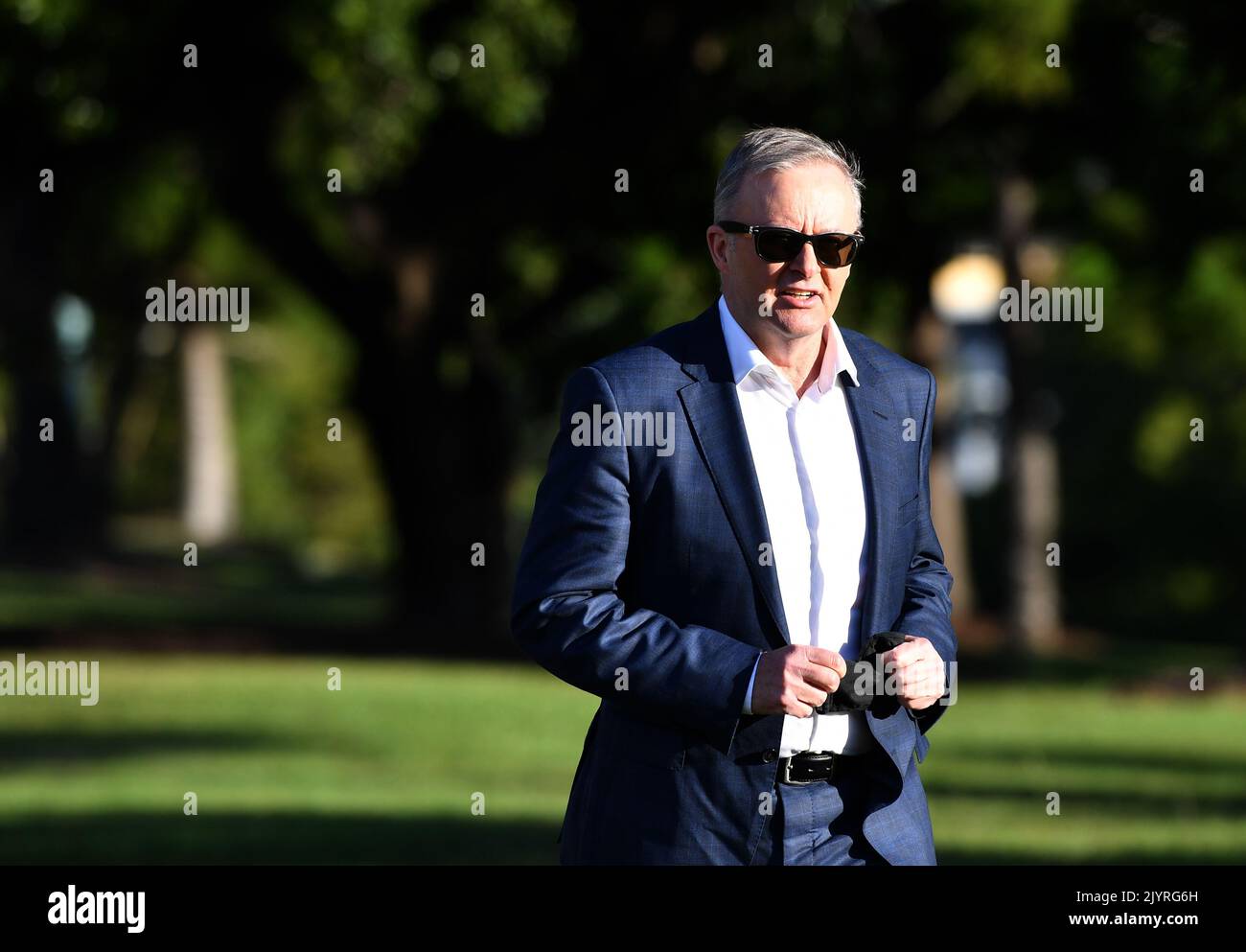 Australian Opposition Leader Anthony Albanese is seen arriving for a ...
