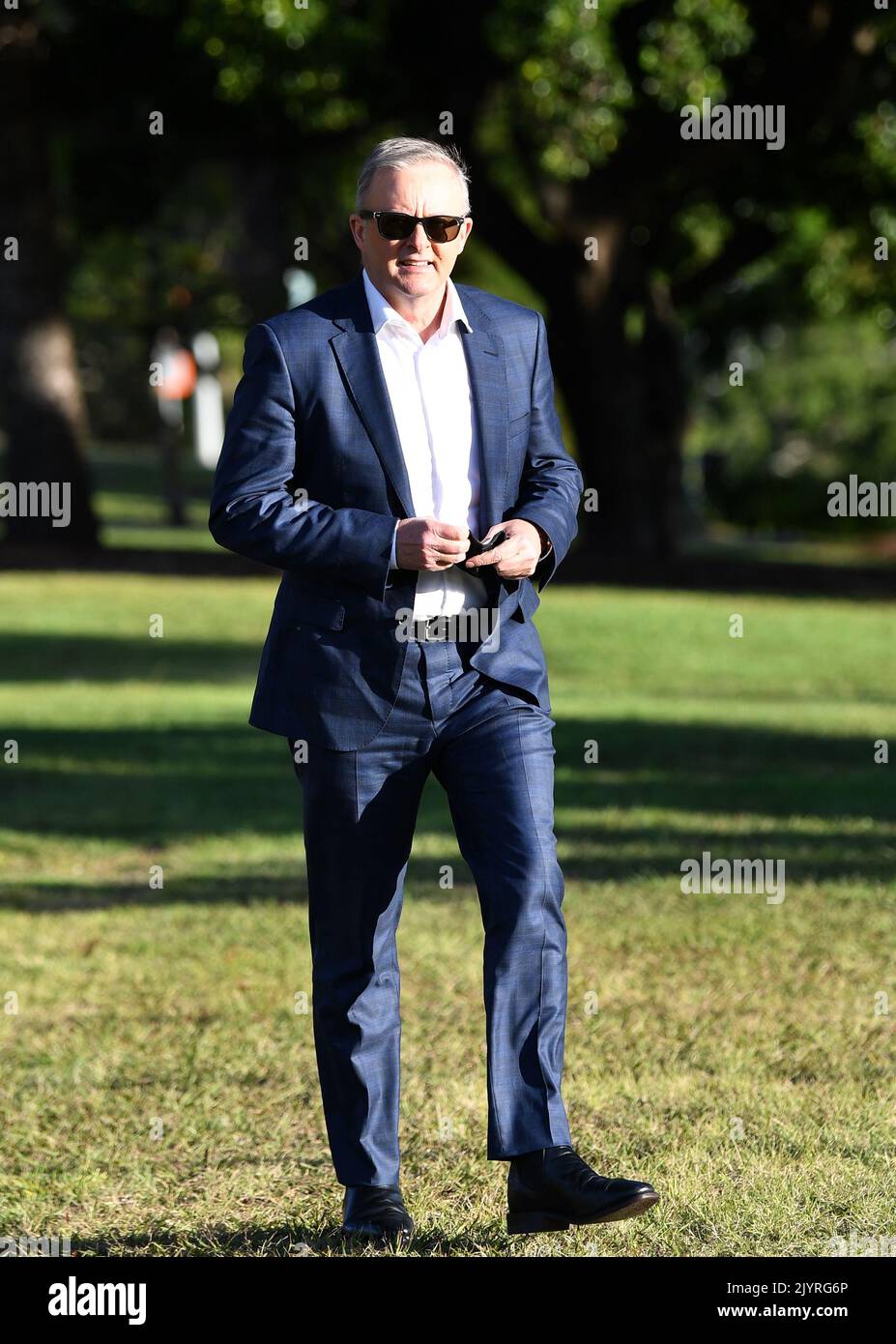 Australian Opposition Leader Anthony Albanese is seen arriving for a ...