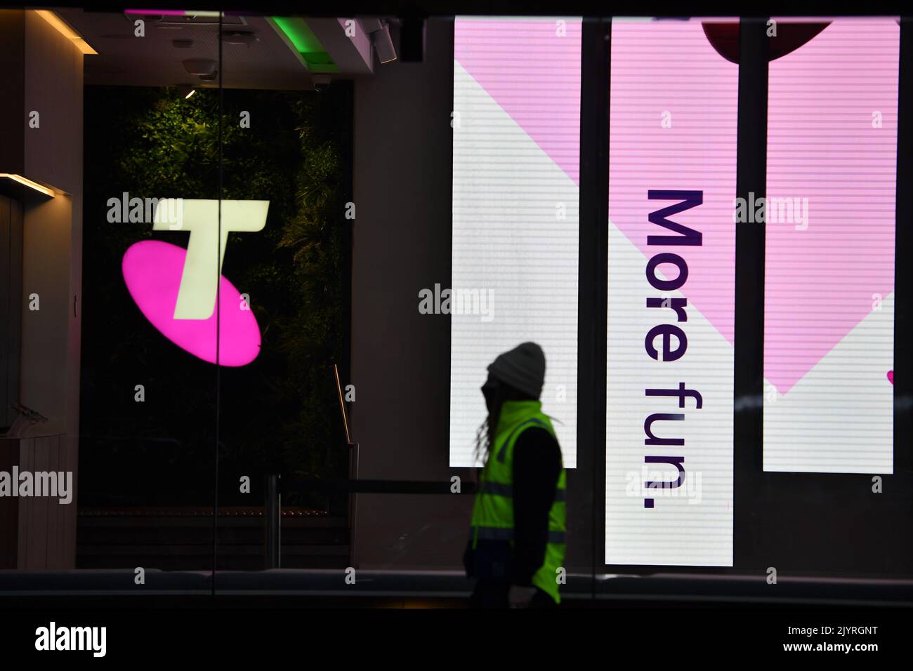 A Telstra communications store in Sydney, Wednesday, July 7, 2021 ...