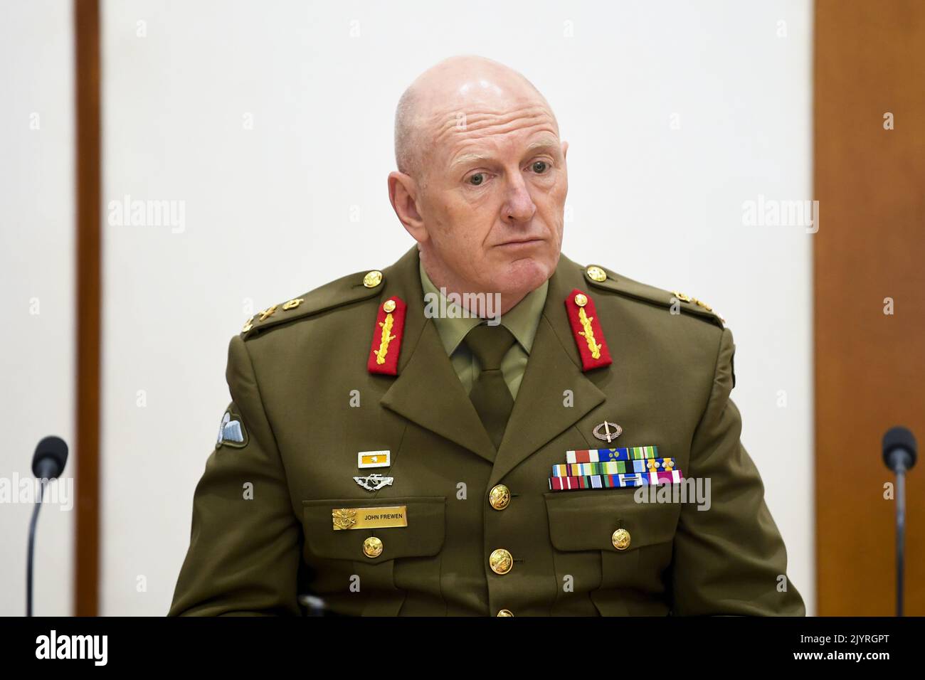 COVID-19 Taskforce Commander, Lieutenant General John Frewen attends a ...