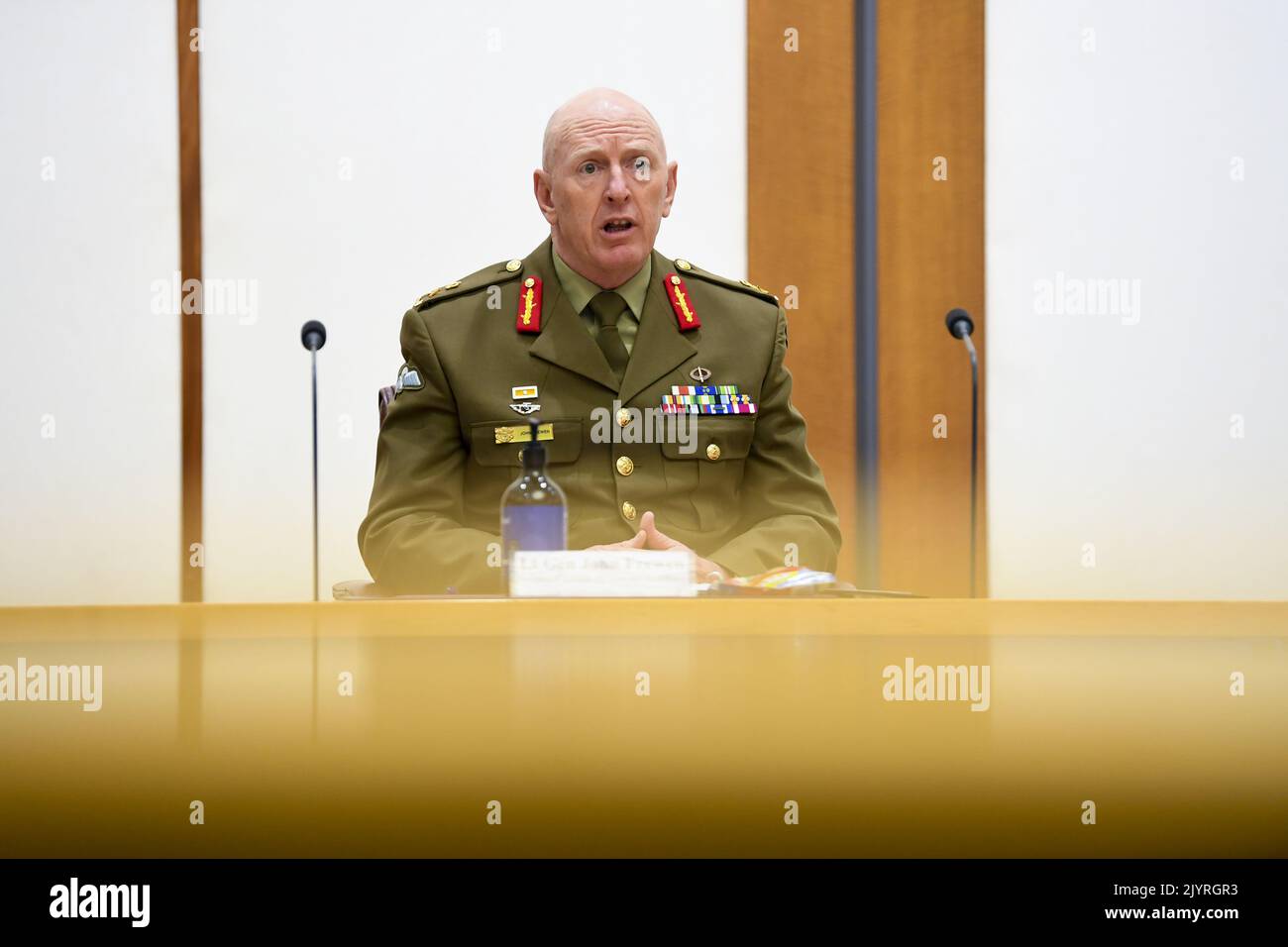 COVID-19 Taskforce Commander, Lieutenant General John Frewen attends a ...