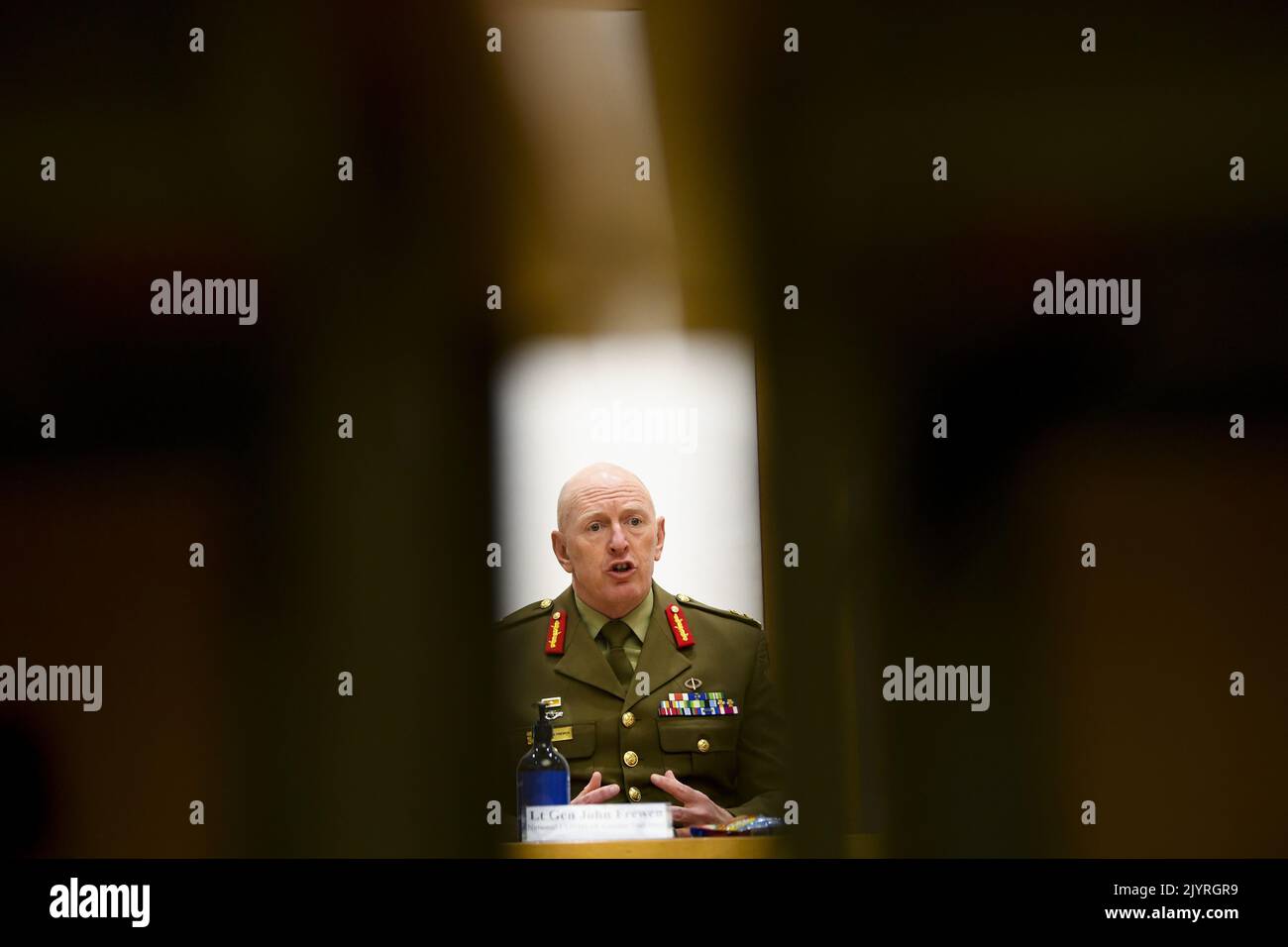 COVID-19 Taskforce Commander, Lieutenant General John Frewen attends a ...