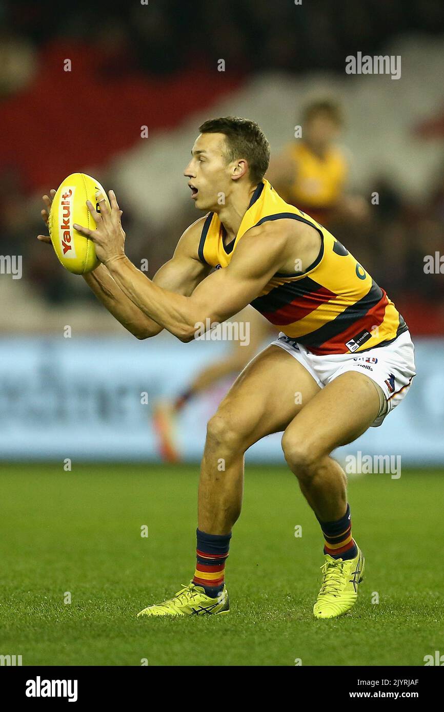 Tom Doedee of the Crows takes a mark during the Round 17 AFL match ...
