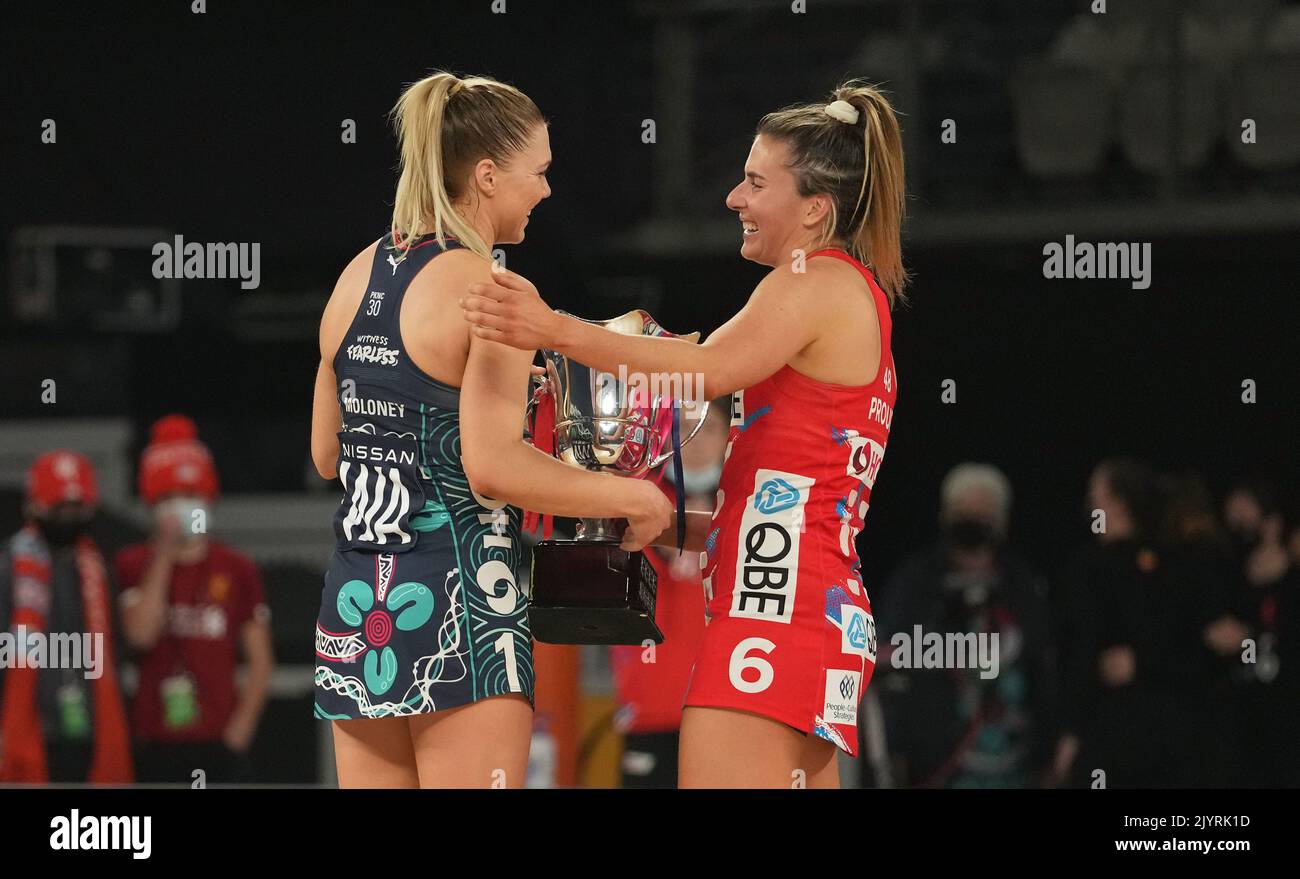 Maddy Proud of the Swifts is presented with the Sargeant-McKinnis Cup ...