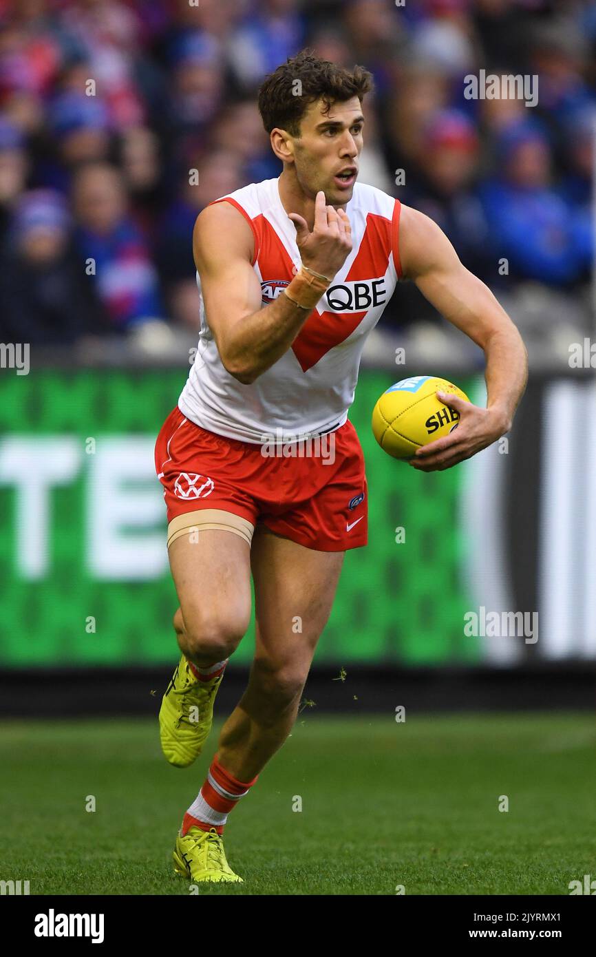 Robbie Fox of the Swans in action during the Round 17 AFL match between ...