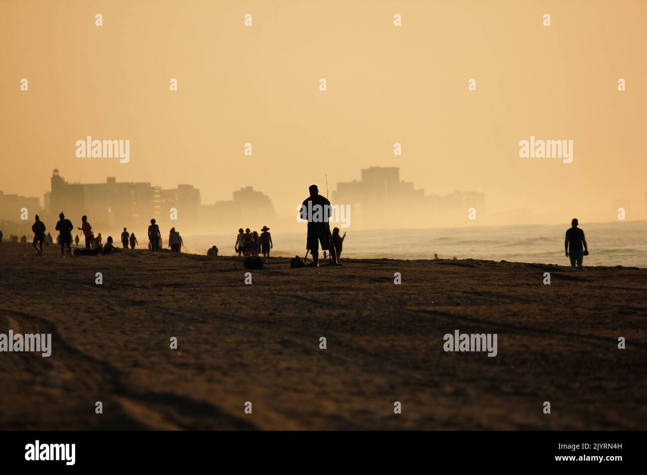 People in the Sunrise. Myrtle Beach Stock Photo - Alamy