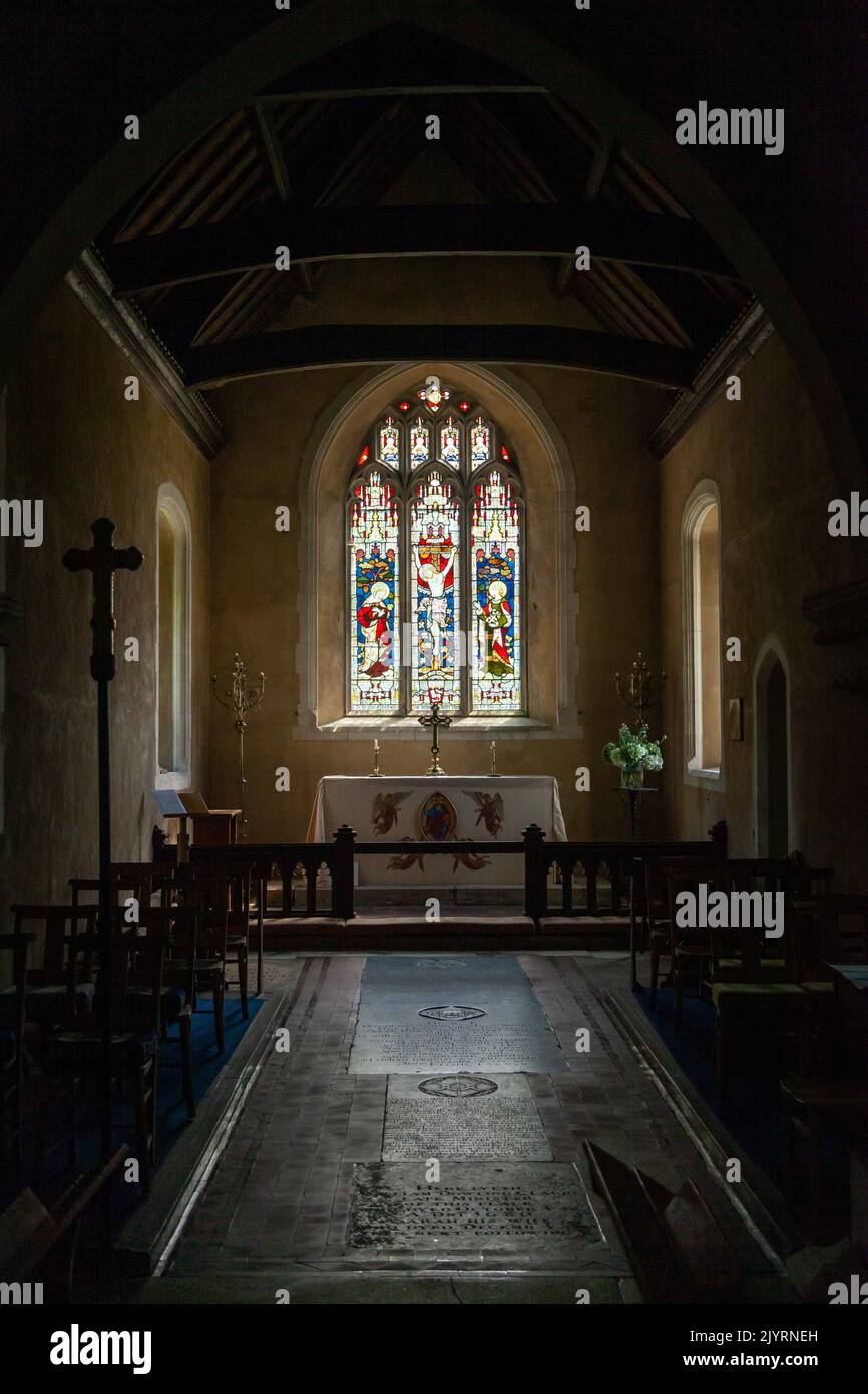 The alter in St Andrews Church Nether Wallop, Hampshire, England Stock ...