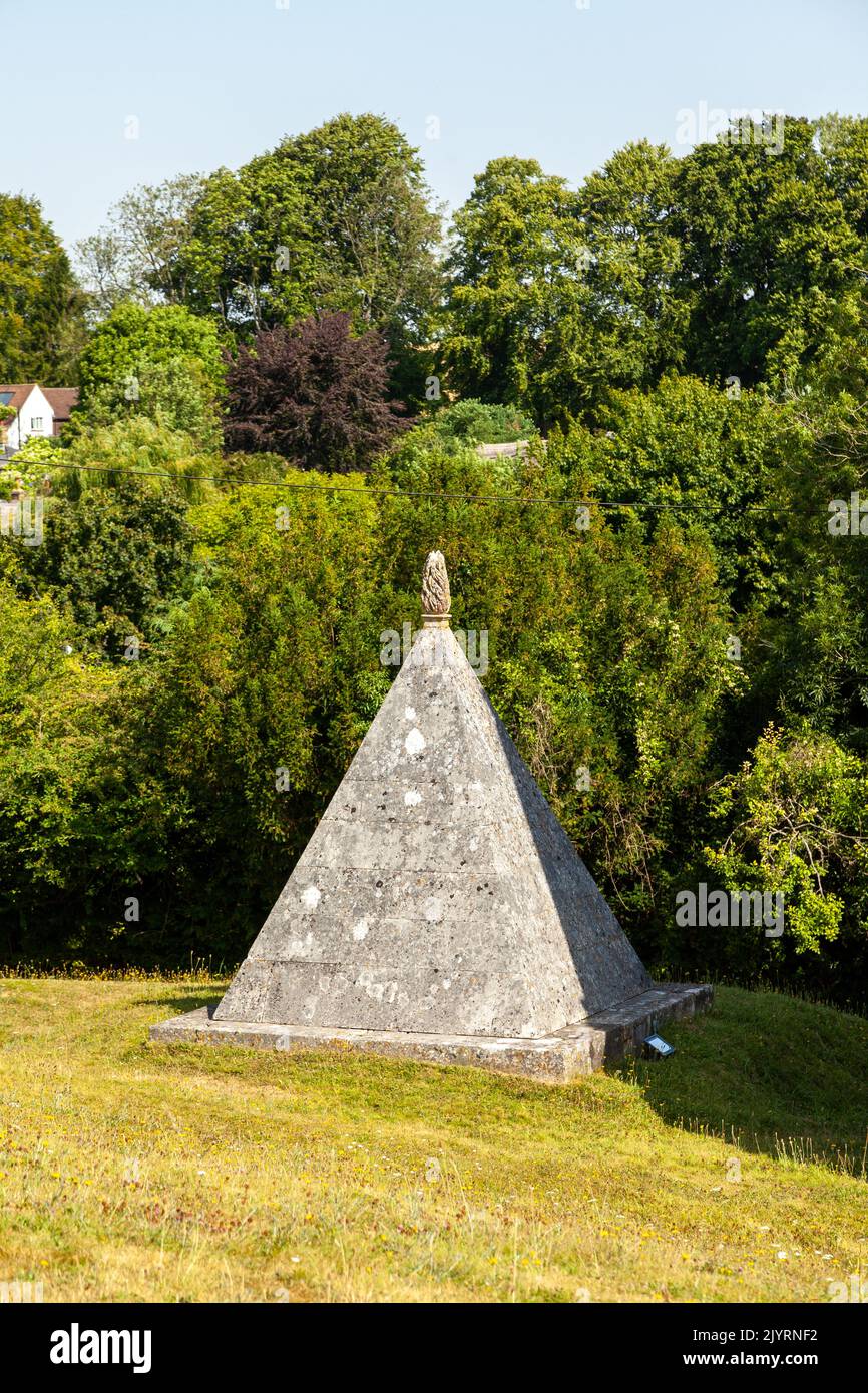 A Pyramid memorial at St Andrews Church, Nether Wallop, Hampshire Stock ...
