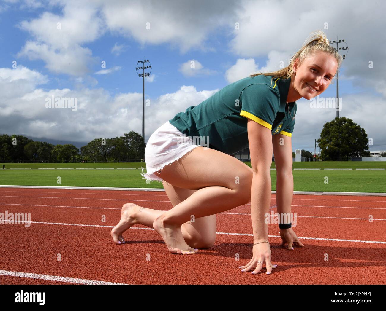 Sprinter Riley Day is seen posing for a photograph at Barlow Park ...